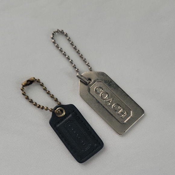 Coach | Accessories | Coach Silver And Black Keychain Tags | Poshmark